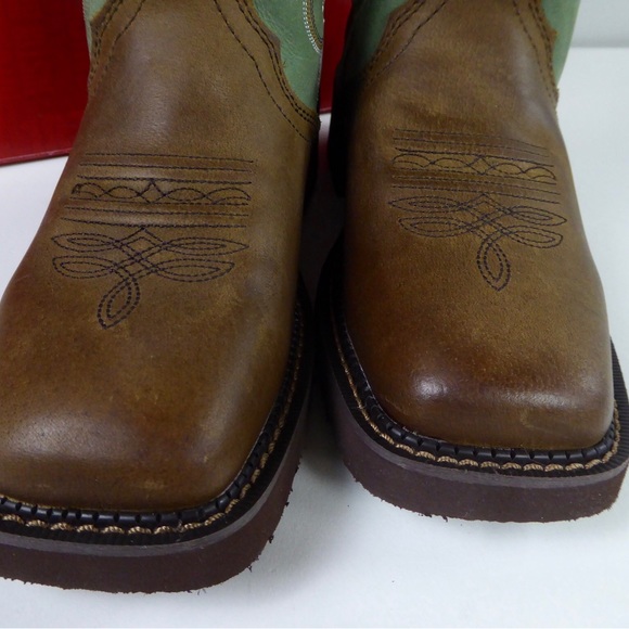 Justin Boots | Shoes | Justin Western Leather Boots Raya Square Toe ...